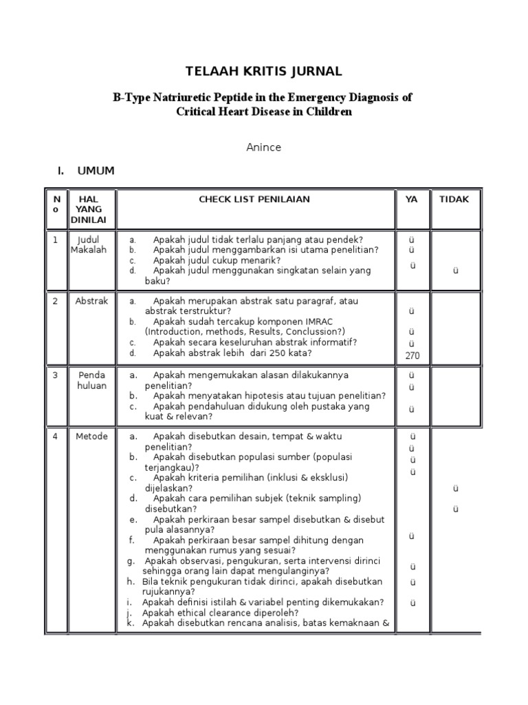 Telaah Kritis Jurnal Uji Diagnostik | PDF | Sains & Matematika