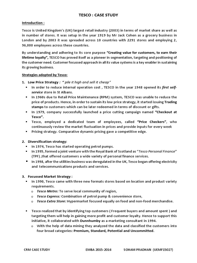 Tesco CRM Report | PDF | Tesco | Retail Tesco CRM Report | PDF | Tesco | Retail