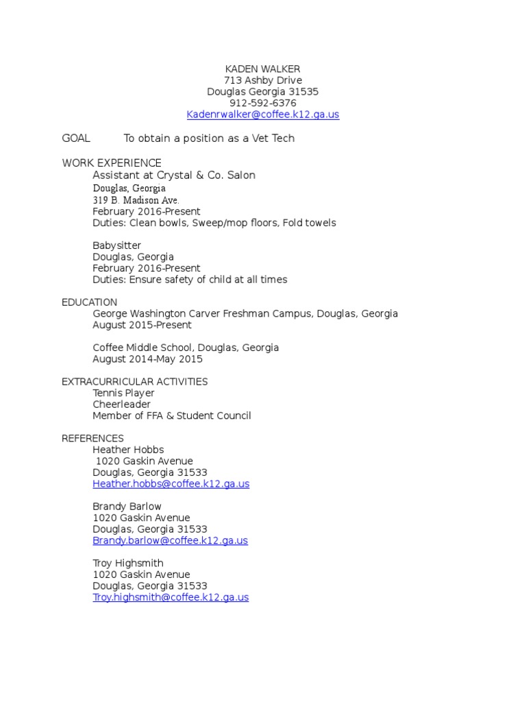 Resume For Barlow | PDF | Sports & Recreation