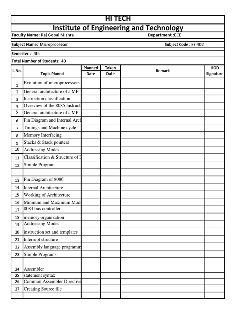 Course File of Microprocessor (EE-402) | PDF | Instruction Set | Input ... Course File of Microprocessor (EE-402) | PDF | Instruction Set | Input ...