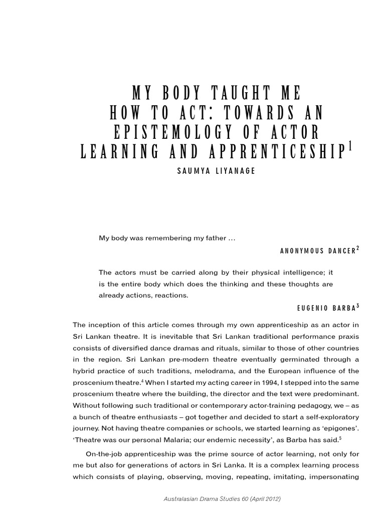 My Body Me Enseño How To Act | PDF | Thought | Perception