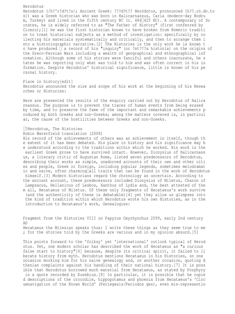 Herodotus | PDF | Herodotus | Ancient Greece
