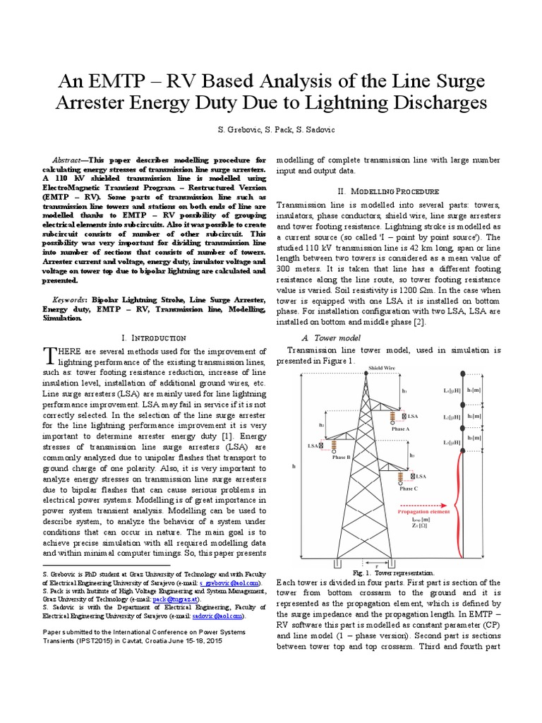 An EMTP - RV Based Analysis of The Line Surge | PDF | Insulator ...