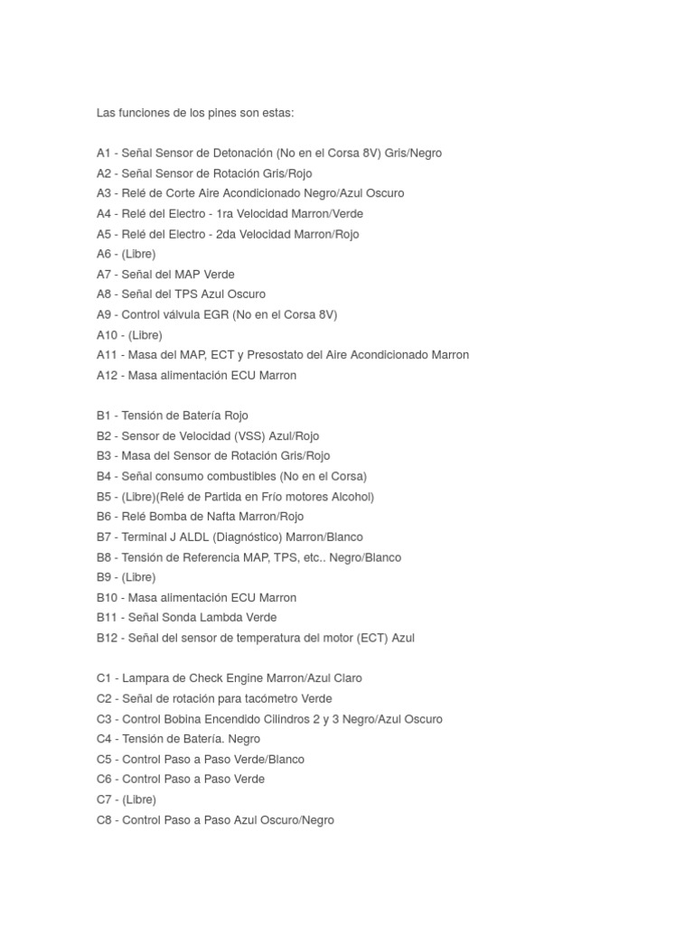 Las Funciones de Los Pines Son Estas | PDF