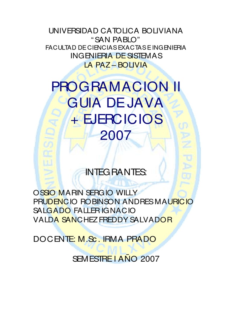 Guia de Ejercicios Java Resueltos | PDF | C ++ | Java (lenguaje de programación)