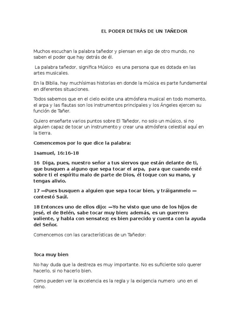 El Poder Detrás de Un Tañedor 2016 | PDF | Profeta | David