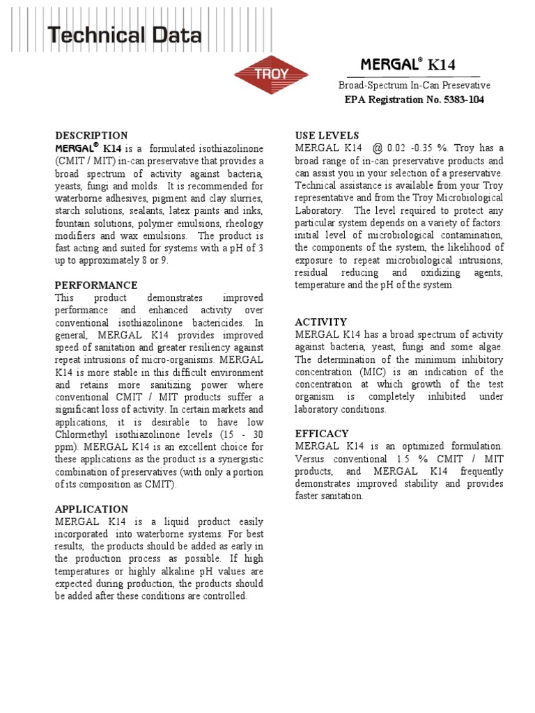 Mergal® K14 | Pharmaceutical Formulation | Chemistry