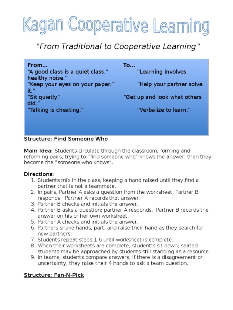 Kagan Training | PDF | Tutor | Cognition