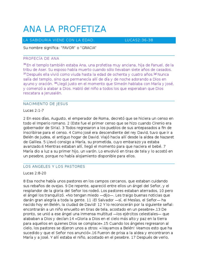 Ana La Profetiza | PDF | María, madre de Jesús | San José