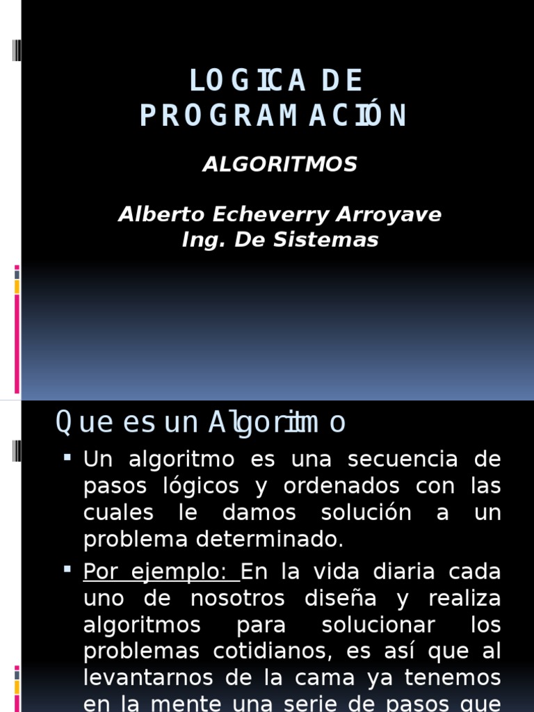 Logica de Programacion | PDF | Estructura de datos de matriz | Algoritmos