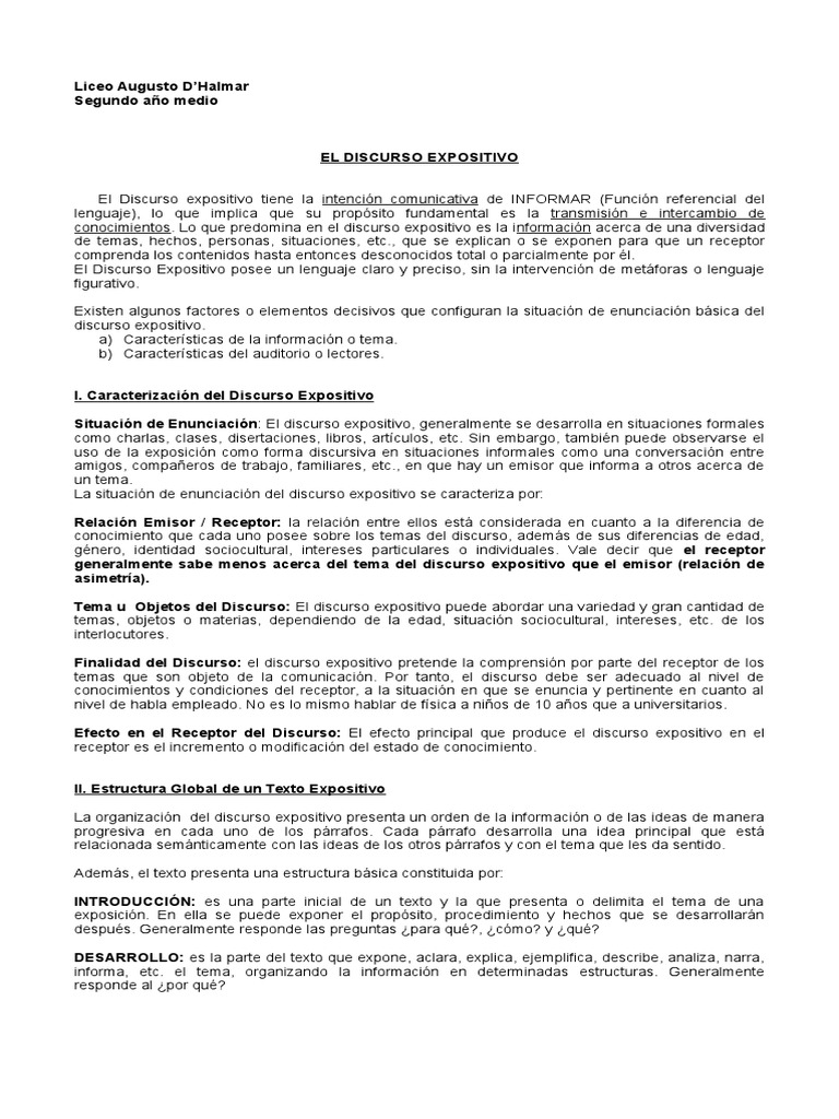 Discurso Expositivo: Características y Estructura | PDF | Analogía ...
