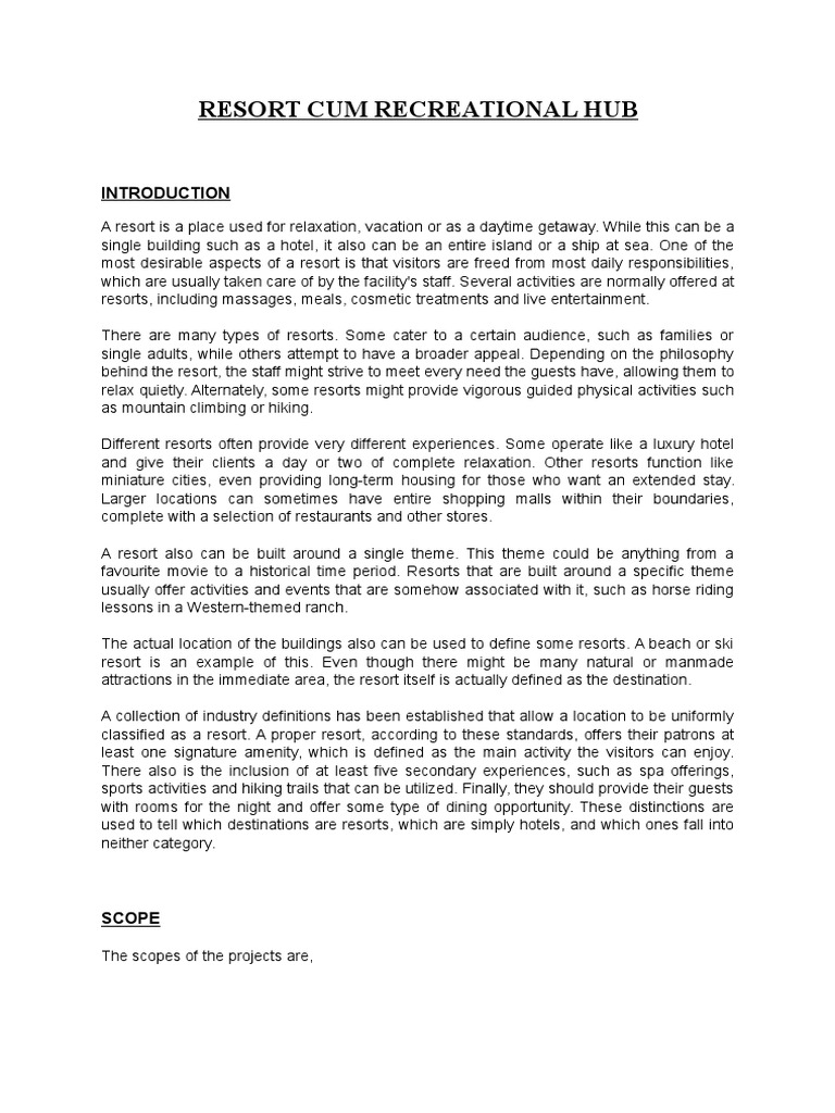 Beach Resort | PDF | Resort | Tourism