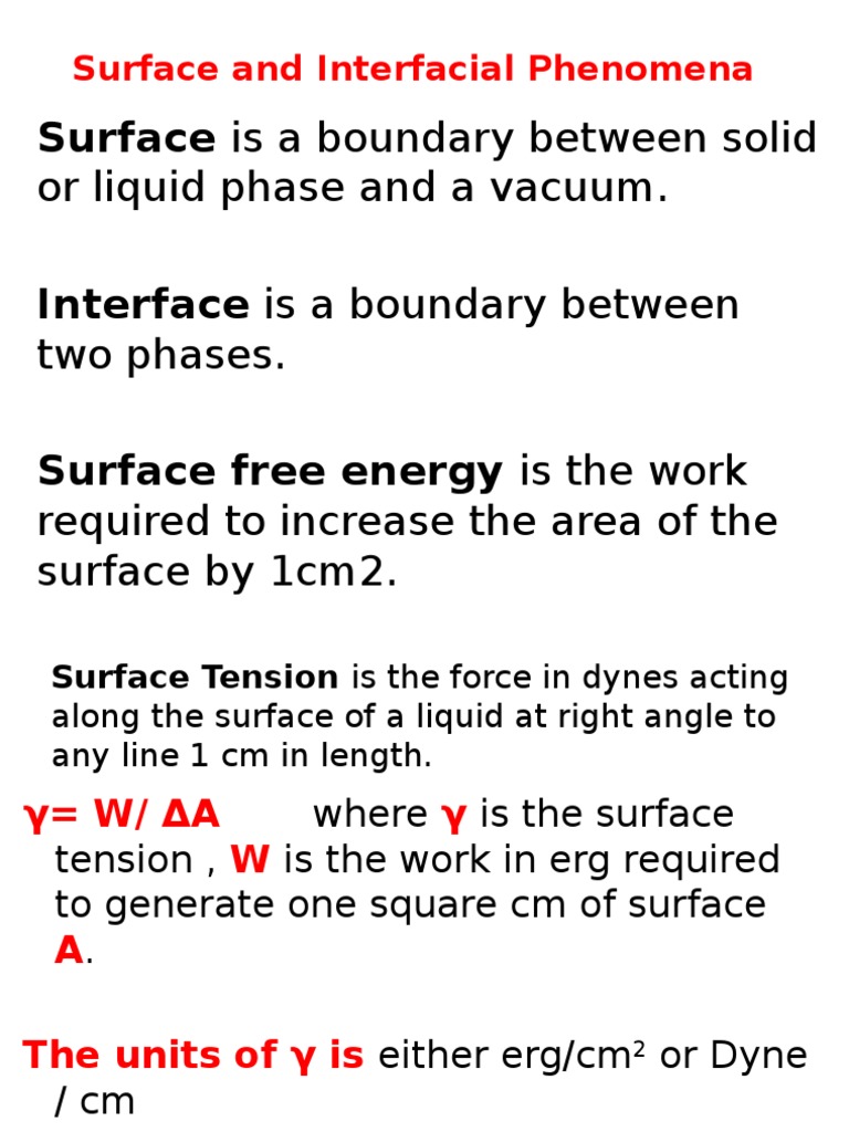 Surface and Interfacial Phenomena | PDF | Adsorption | Surfactant