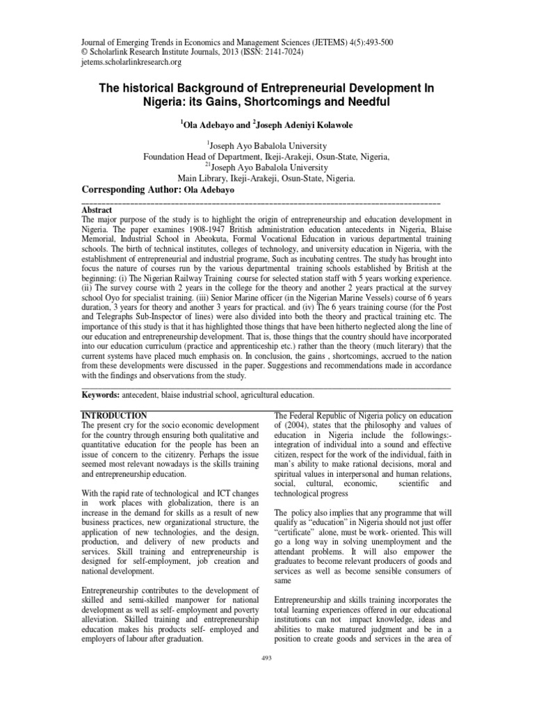 The Historical Background PDF | PDF | Entrepreneurship | Vocational ...