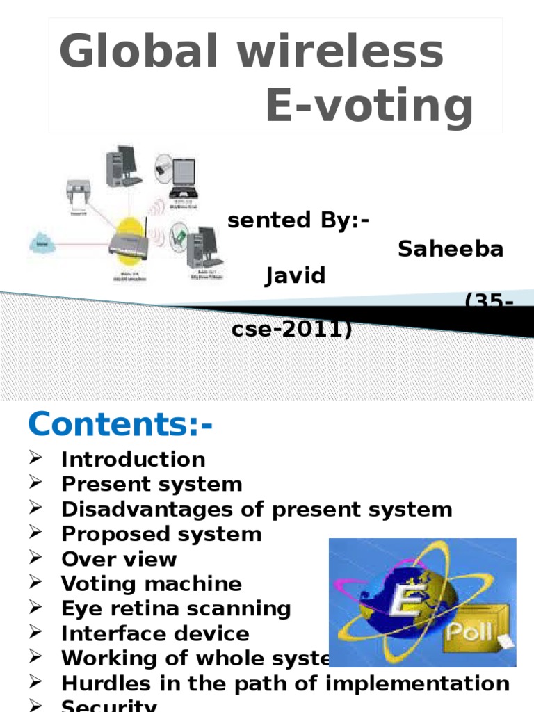 Global Wireless E-Voting System Overview | PDF | Electronic Voting ...