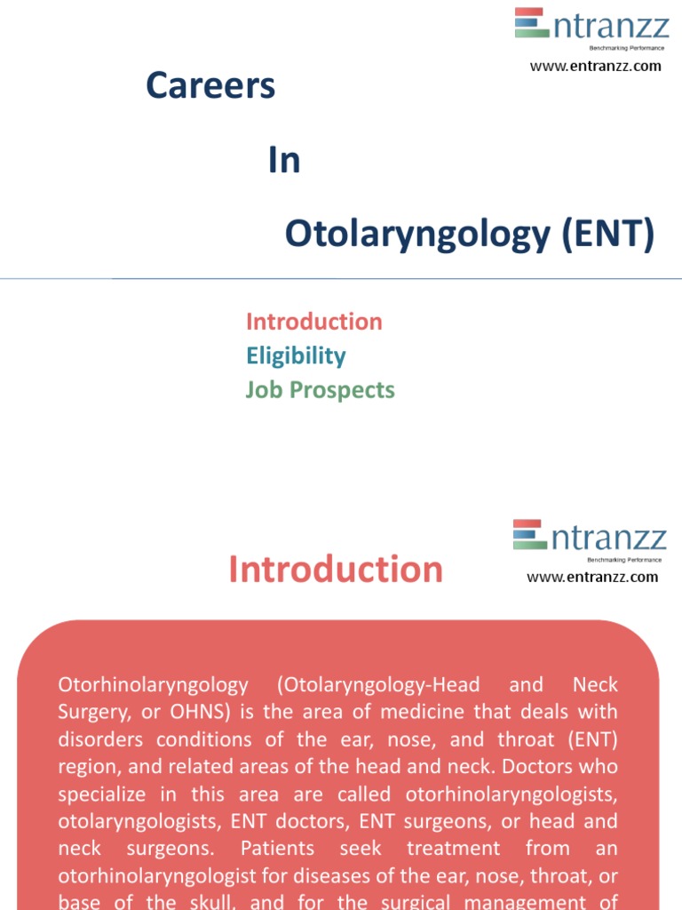 Careers in Otolaryngology (ENT) | PDF