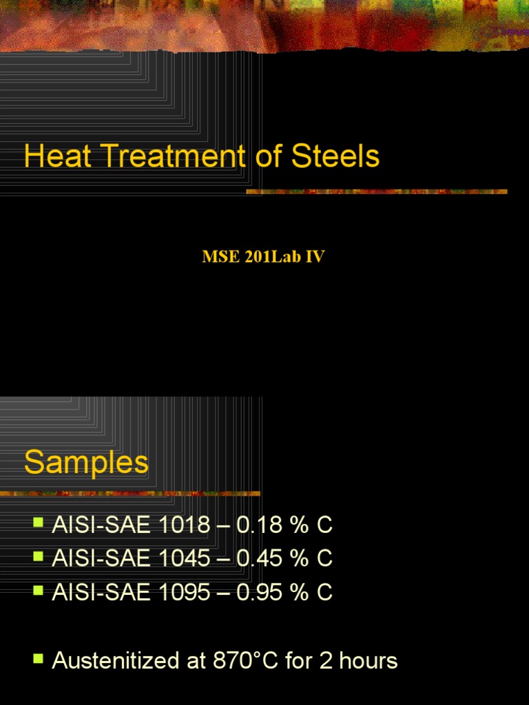Heat Treatment Lecture Notes | Heat Treating | Steel