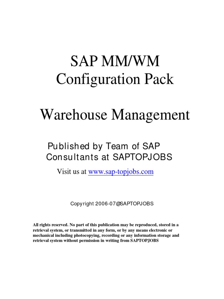 Sap MM-WM Configuration | PDF | Business
