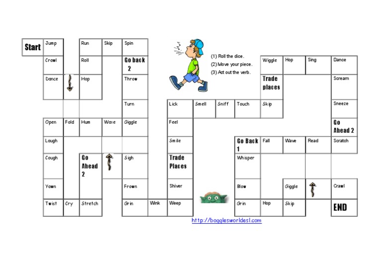 Action Verbs Board Game | PDF