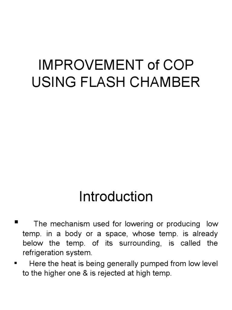 Enhancing Refrigeration with Flash Chamber | PDF | Refrigerator | Gas ...