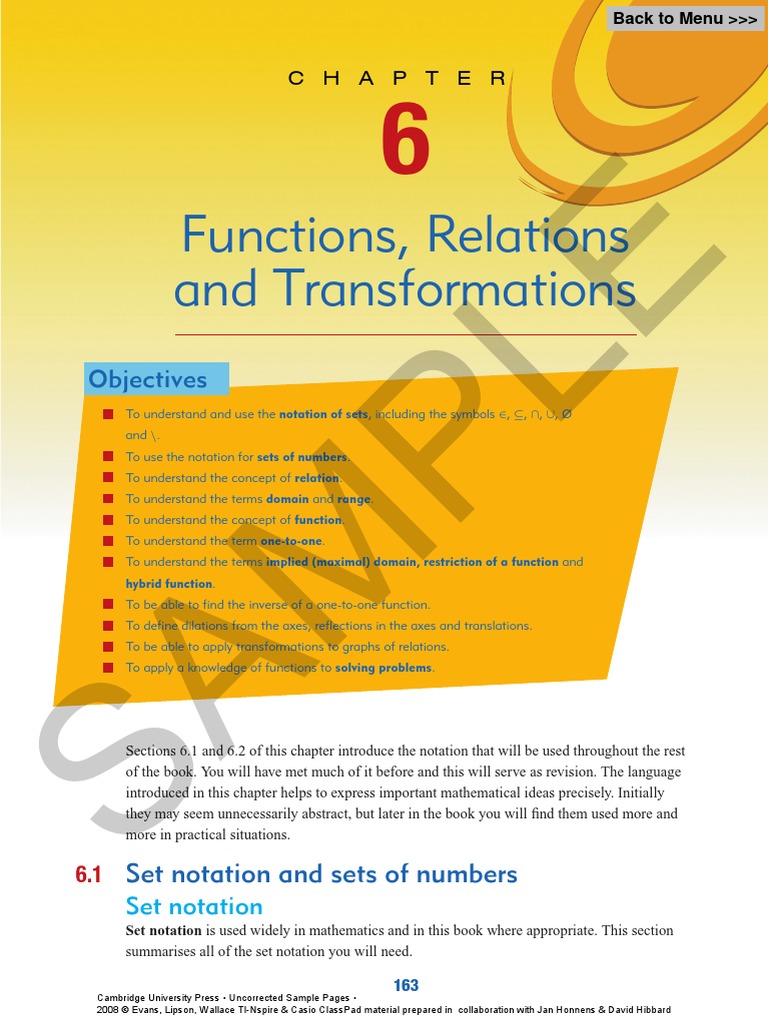 Chapter 6 Sets Relations And Functions Pdf Function Mathematics Cartesian Coordinate