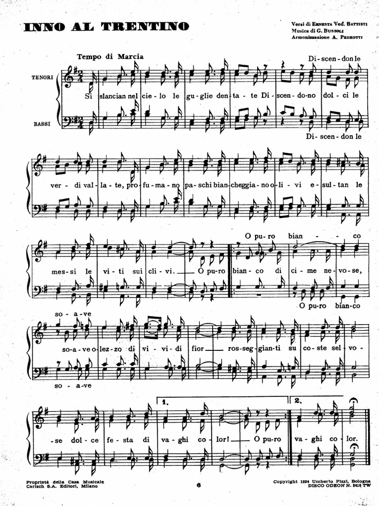 Inno Al Trentino Pedrotti TTBB | PDF