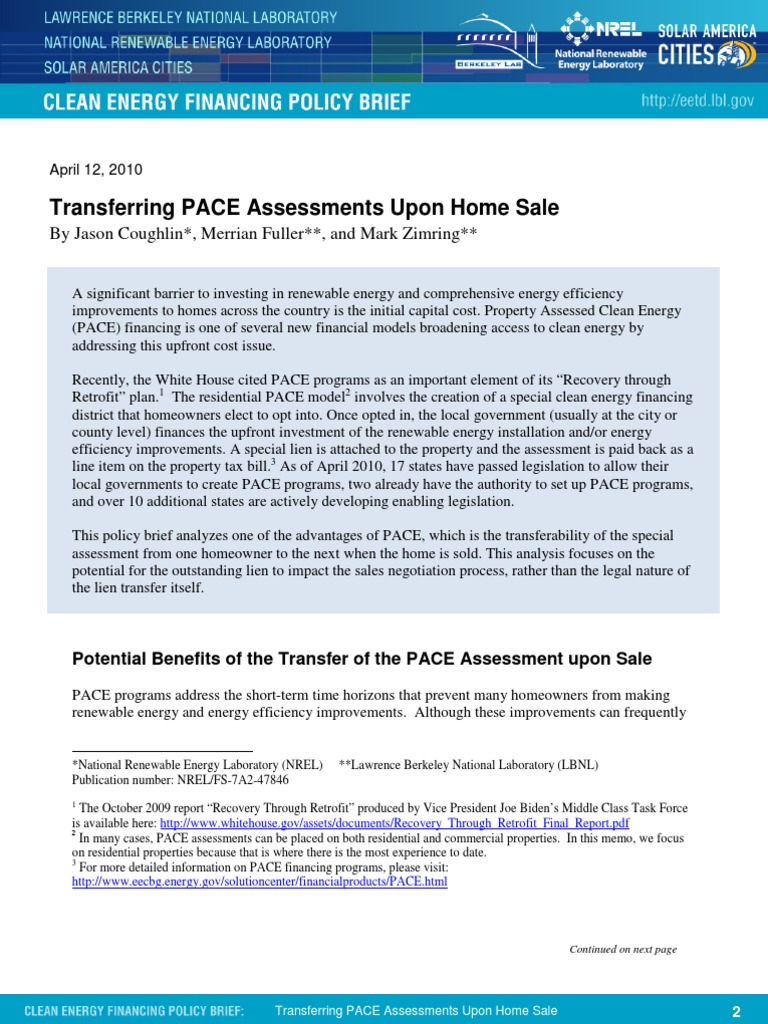Transferring PACE Assessments Upon Home Sale: by Jason Coughlin ...