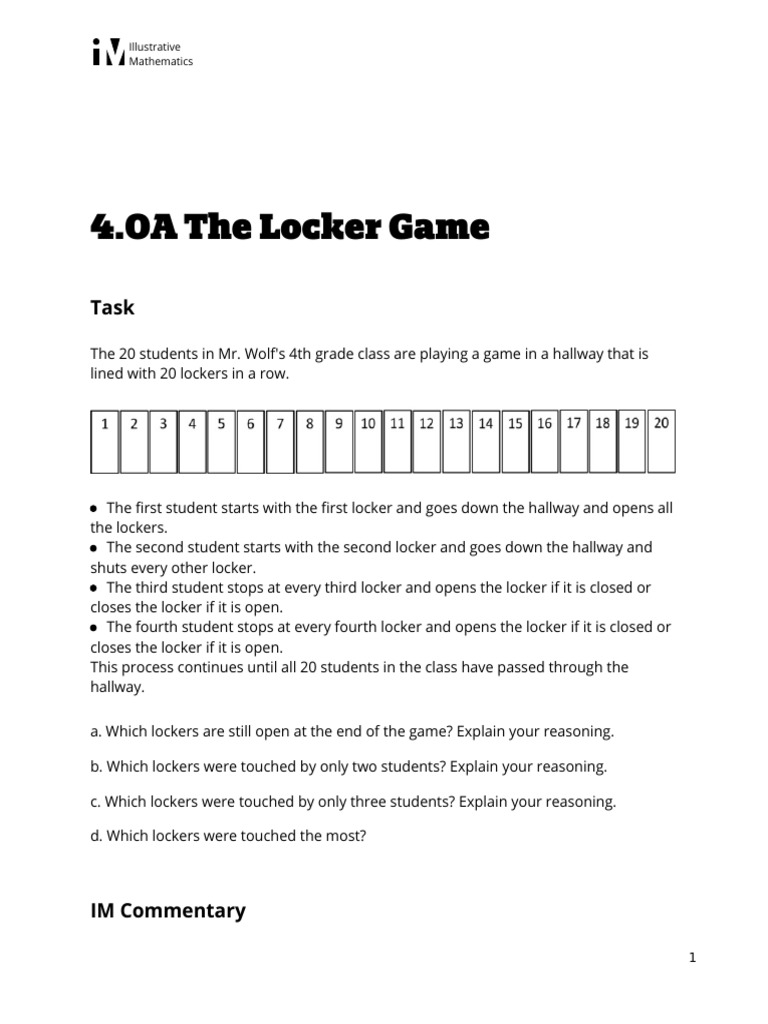 The Locker Game | PDF
