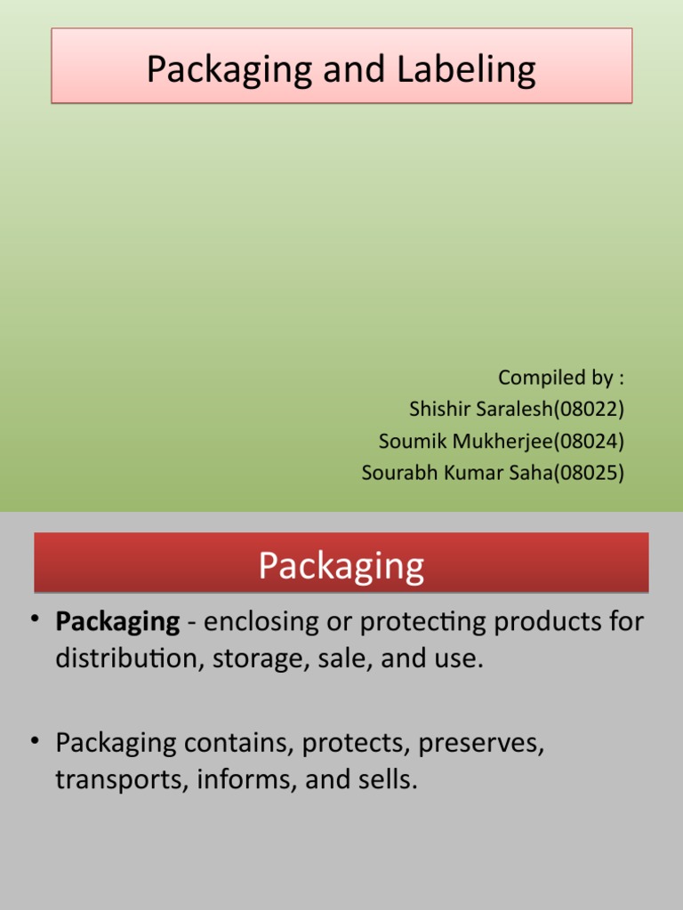 Packaging and Labeling Overview | PDF | Business | Packaging And Labeling