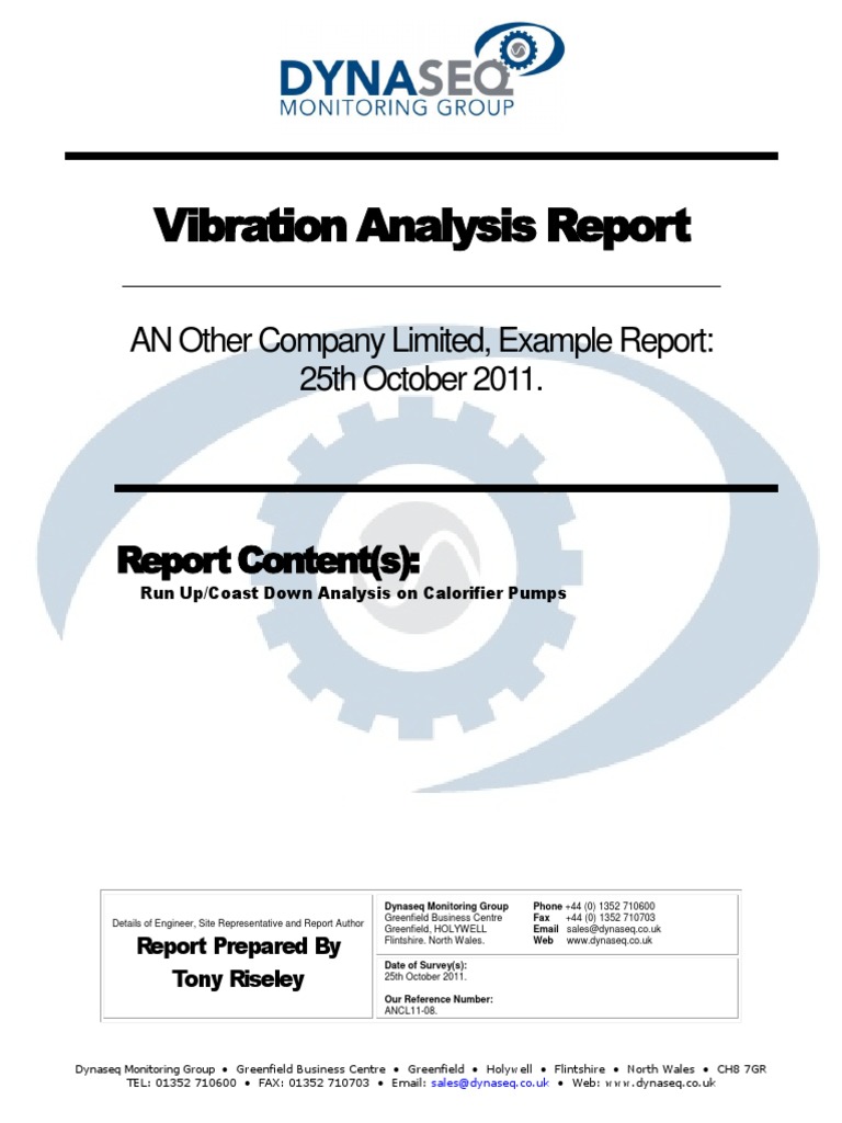 VA Example Technical Report | PDF | Bearing (Mechanical) | Mechanical ...