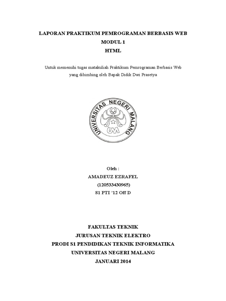 Laporan Praktikum Pemrograman Web Modul 1 | PDF
