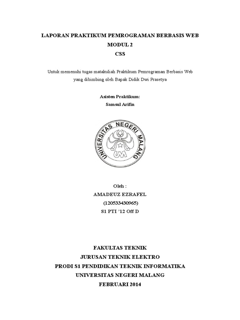 Laporan Praktikum Pemrograman Web Modul 2 | PDF