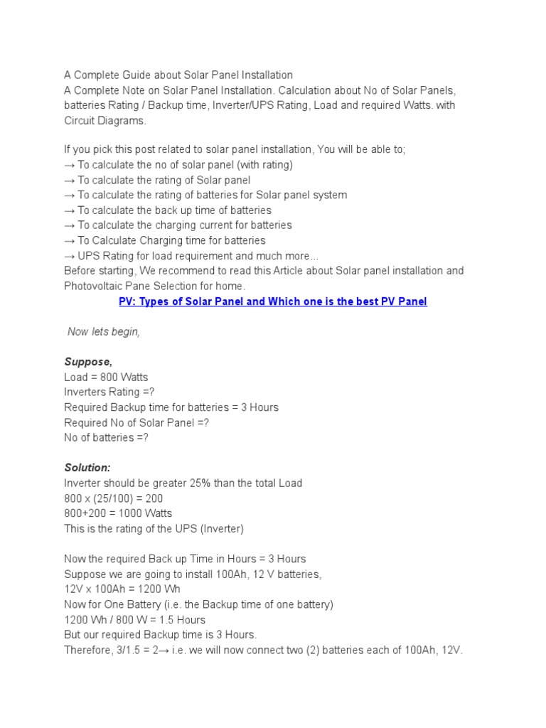 A Complete Guide About Solar Panel Installation | PDF | Series And ...