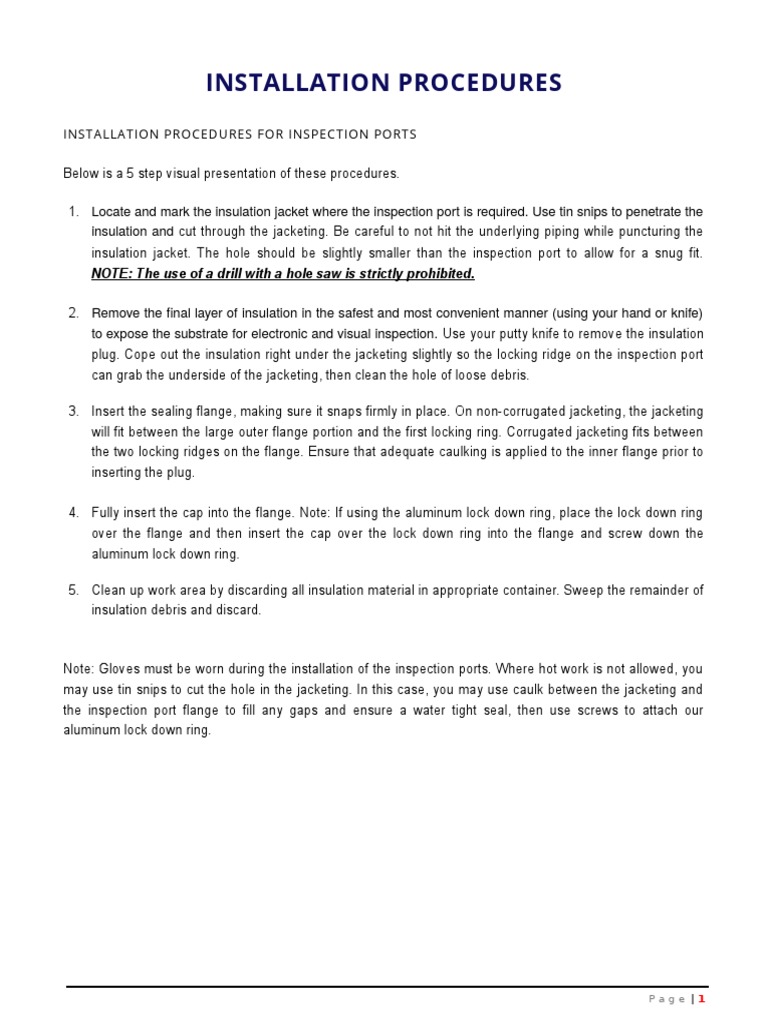 A Visual Guide to Installing Inspection Ports in Insulated Piping | PDF