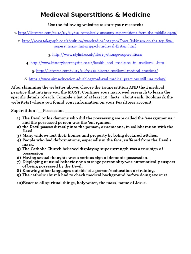 Medieval Superstitions 1 | PDF