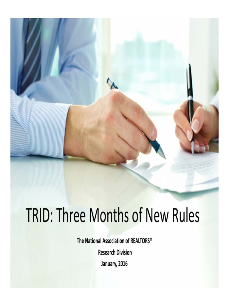TRID: Three Months of New Rules | PDF