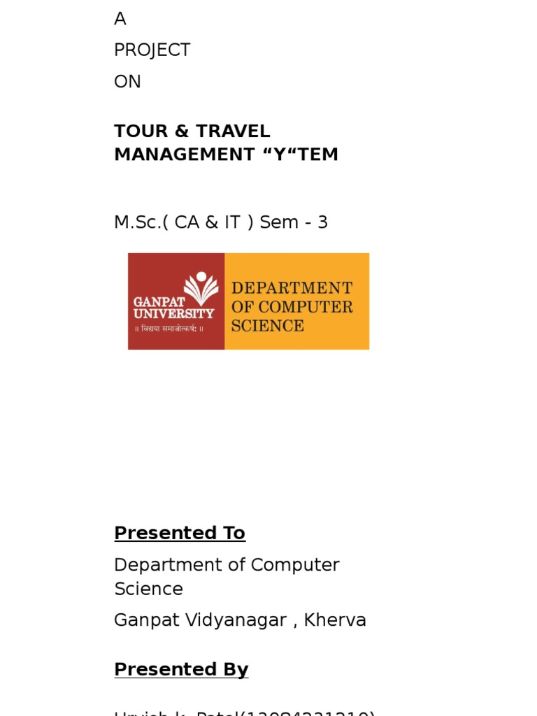 Tour Travel Management System | PDF | Operating System | Areas Of ...