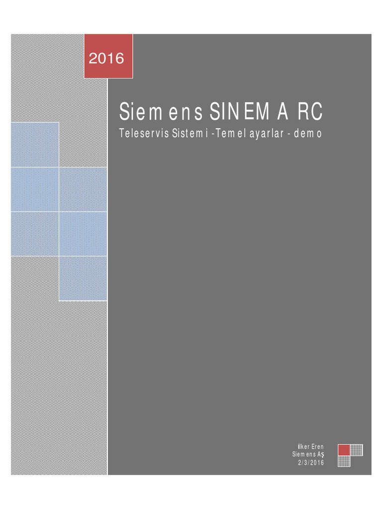 SINEMA RC Teleservis Sistemi Demo Kurulum | PDF
