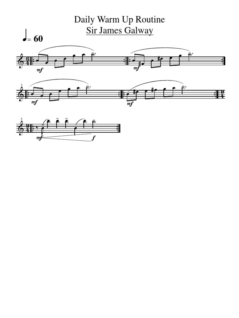 Daily Warm Up Routine Sir James Galway | PDF