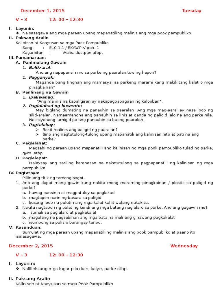 Lesson Plan in GMRC Updated | PDF