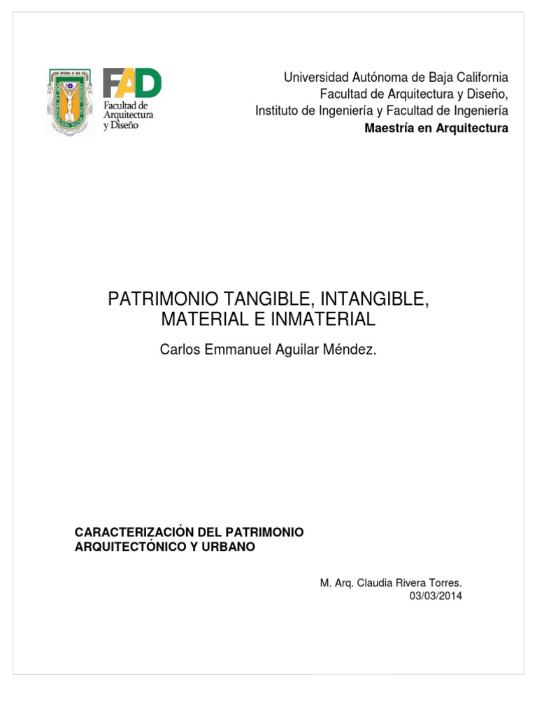 Patrimonio Cultural: Conceptos y Clasificación | PDF | Bienes (Ley) | Turismo