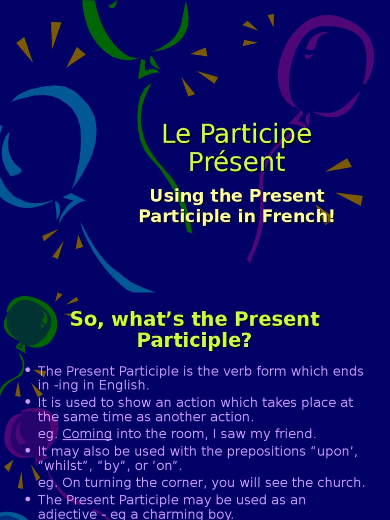 French Present Participle Guide | PDF