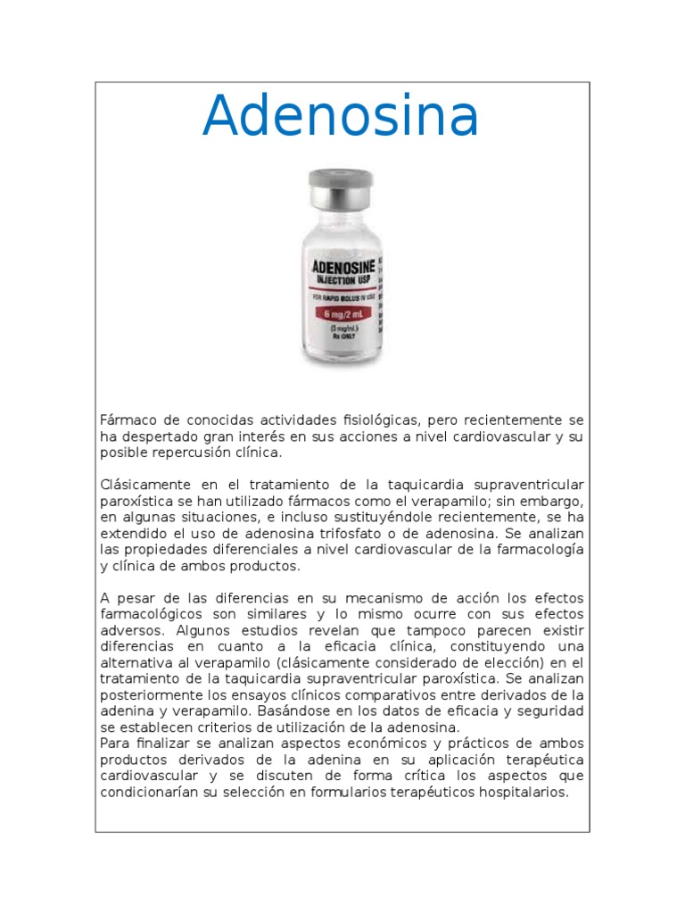 Adenosina | PDF | Cardiología | Farmacología