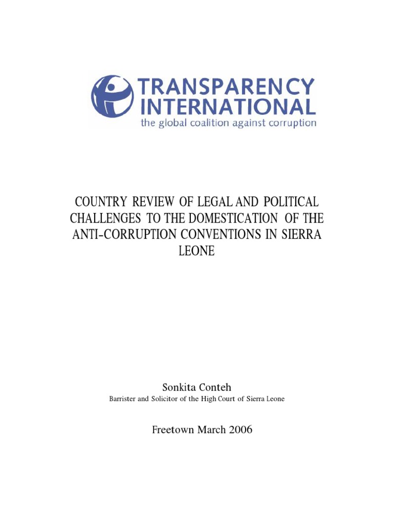 Country Review of Legal and Political Challenges To The Domestication ...