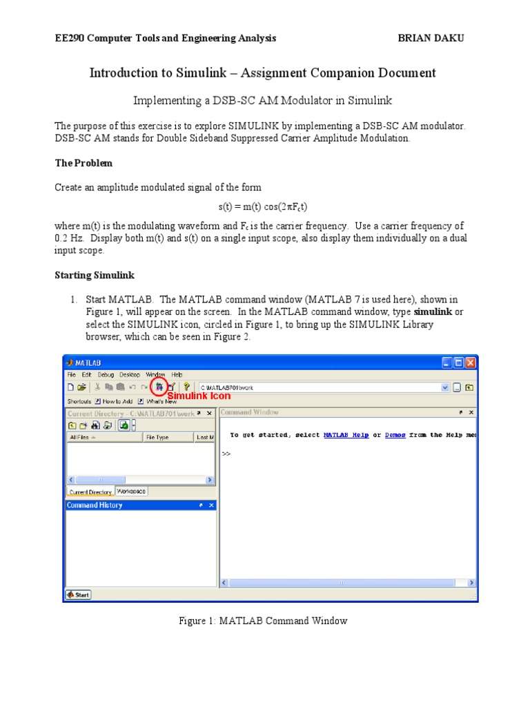 Implementing A Dsb Sc Am Modulator In Simulink Download Free Pdf Modulation Parameter 