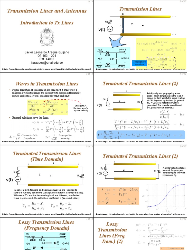 Transmission Lines and Antennas | PDF | Transmission Line | Electronic ...