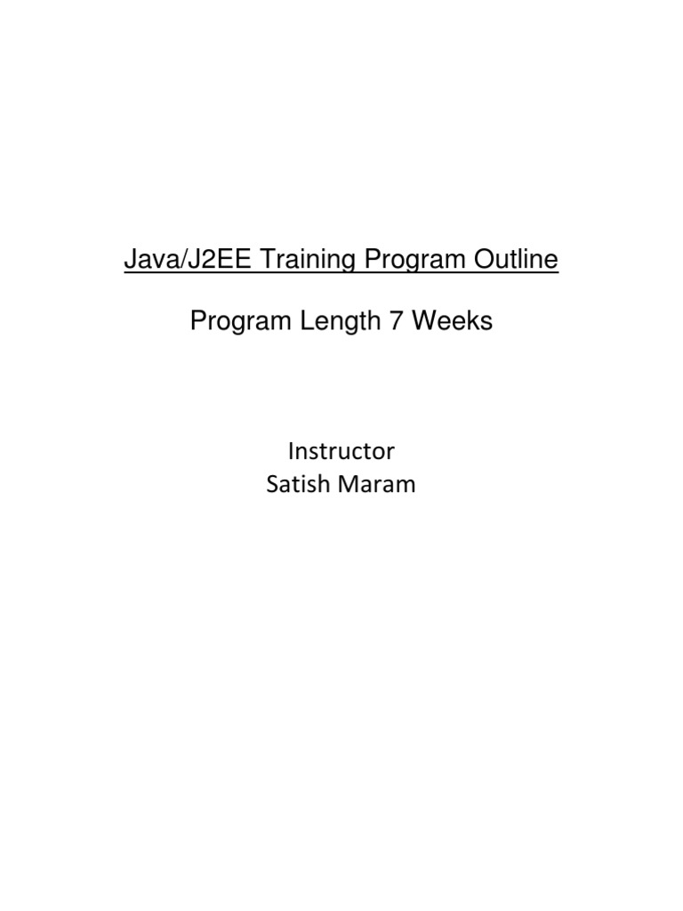 Java-J2EE Training Program Outline | PDF | Java Server Pages | Enterprise Java Beans