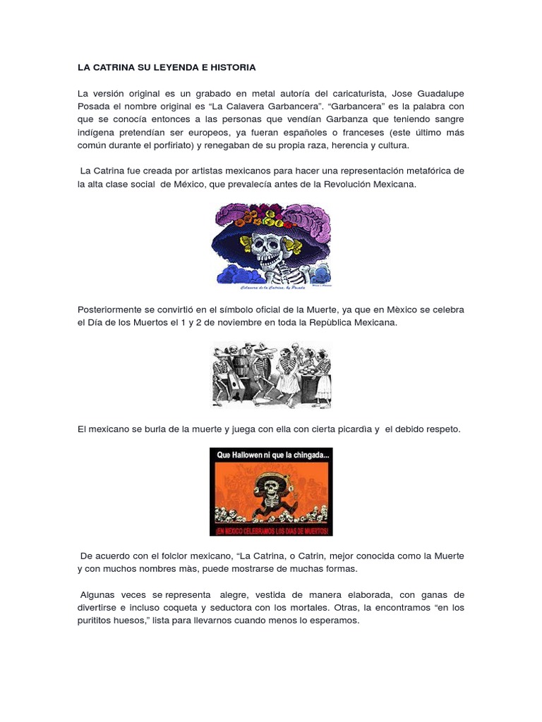 La Catrina Su Leyenda e Historia | PDF | Cultura (general)