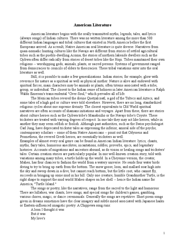 9.0 American Literature | PDF | Transcendentalism | Romanticism