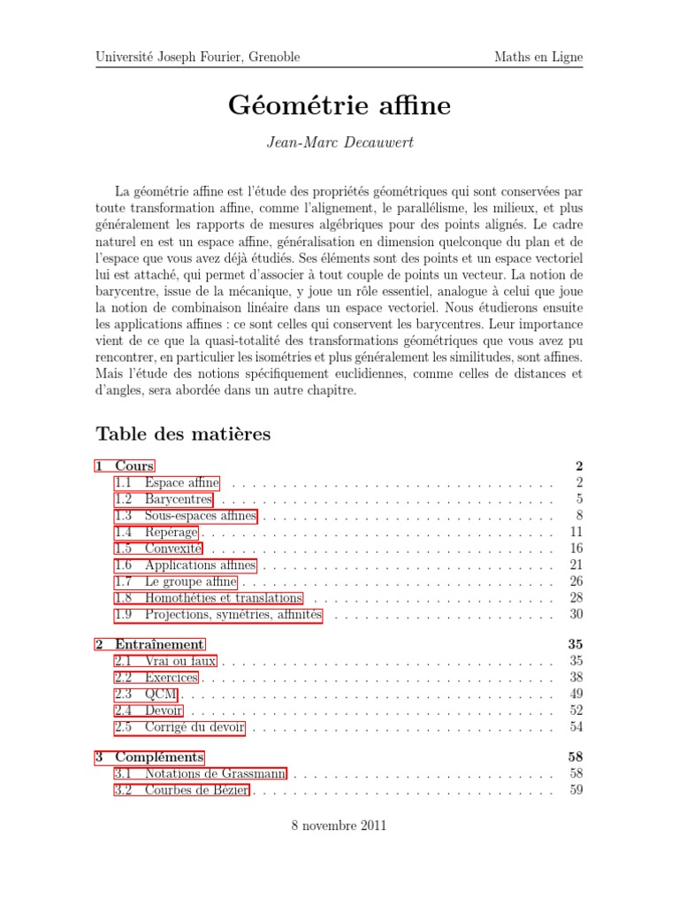 Géométrie Affine | PDF | Ensemble convexe | Espace vectoriel